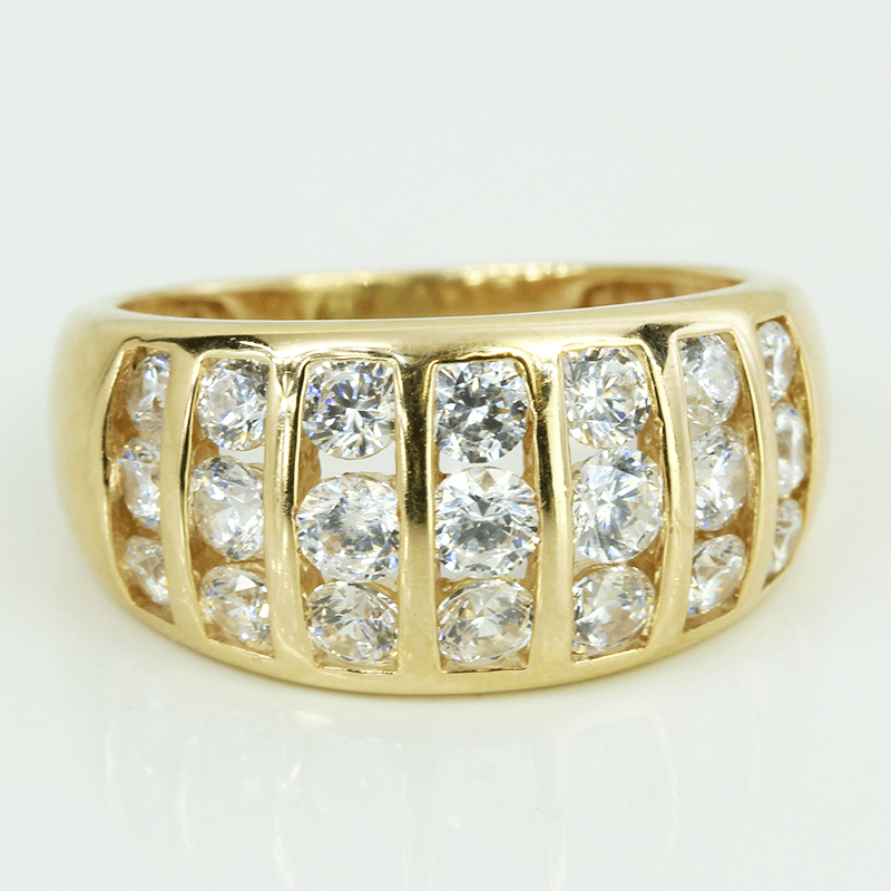 14k Yellow Gold CZ Cubic Zirconia Band Ring - A&V Pawn
