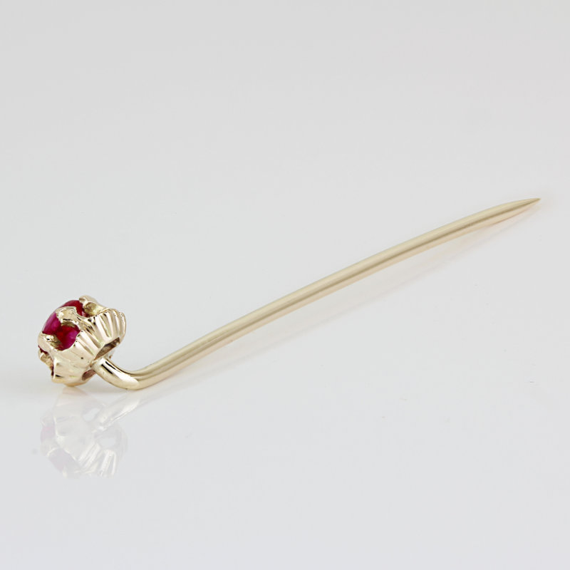 Vintage 10k Yellow Gold Lab-created Ruby Tie / Hat Pin - A&V Pawn